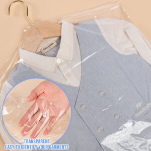 100 Pack Dry Cleaning Bags for Clothes, 60x150 cm Dry Cleaner Bags Plastic Clear, Dust-proof Plastic Garment Bags for Dry Cleaner, Home Storage, Travel, Moving