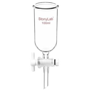 stonylab dropping funnel, borosilicate glass burette funnel with ptfe stopcock for laboratory and home use, 100 ml