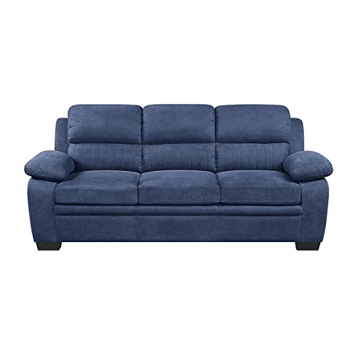 Lexicon Vega 80" W Fabric Living Room Sofa Couch, Blue