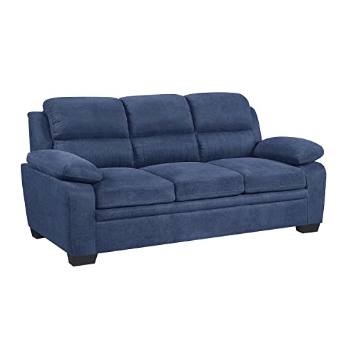 Lexicon Vega 80" W Fabric Living Room Sofa Couch, Blue