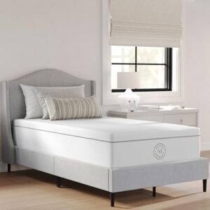 martha stewart sleepcomplete twin mattress in a box, firm pocket spring and foam hybrid mattress, dual-action cooling, 5-way zoning, coolweave cover, 12 ", white