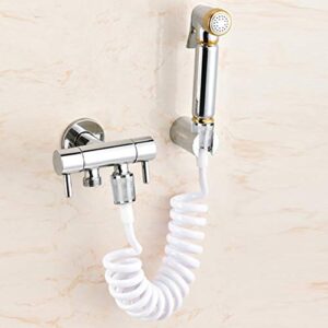 spring tube, flexible shower hose for water plumbing toilet bidet sprayer bathroomgarden tools muslim parts & connectors (white)