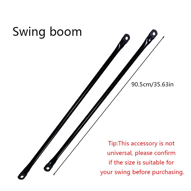 Metal Garden Swing Hanging Rods, Swing Replacement Rods, Round Metal Rods for Garden Swing Seat, Swing Boom, Swing Set Boom, Swing Pole. 2-Pack, Black Metal(90.5cm/35.63in)