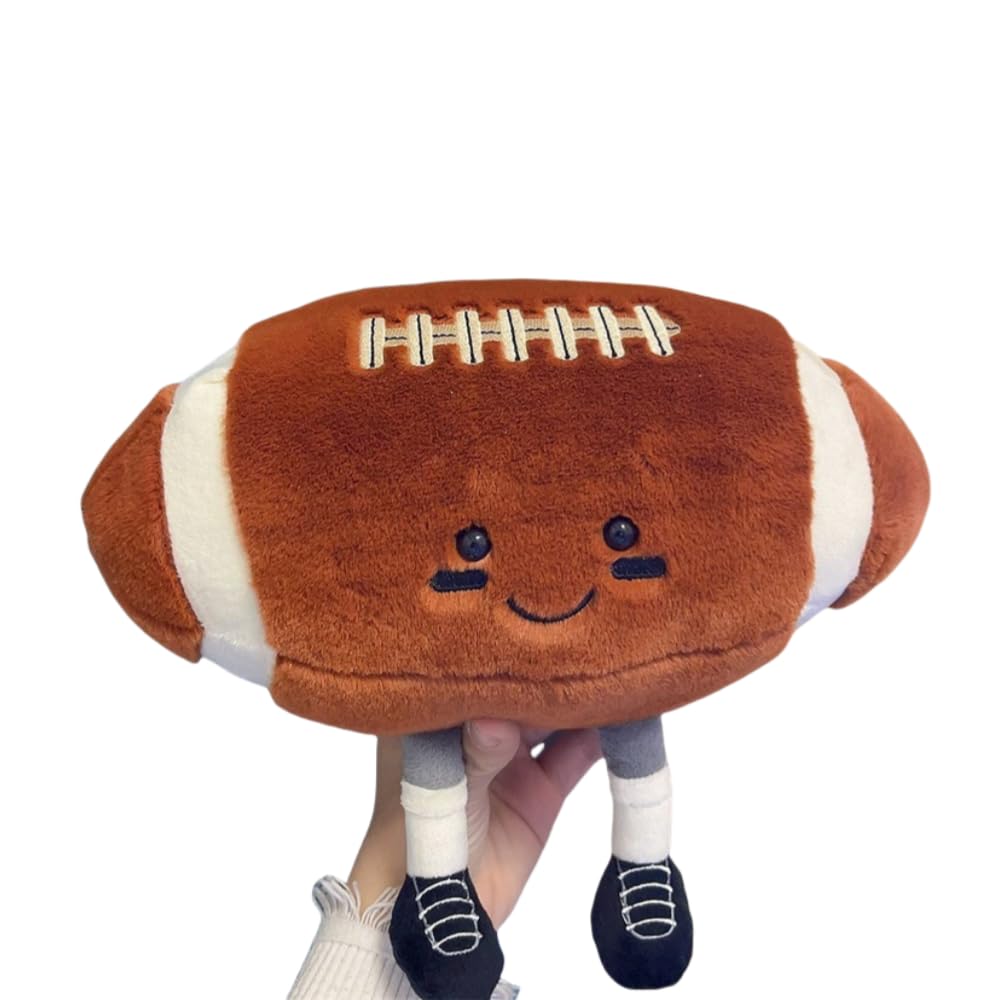 XIZHI 13" Cute Football Plush Toys Soft Stuffed Sport Throw Pillow Plush Ball Gift for Kids Birthday and Christmas Decoration (Rugby)