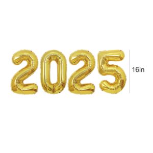 16 Inch 2025 Balloons Number 2025 Foil Balloons for New Years Eve Party Supplies Anniversary Party Graduation Decorations Home Office Decoration, Gold