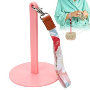 wrist yarn holder, portable yarn ball holder craft yarn spinner yarn hanger knitting storage stand crochet minder accessories crocheting supplies for preventing yarn entanglement (pink)