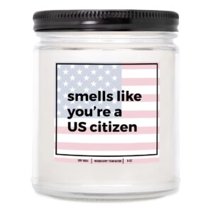 younique designs new american citizen gifts candle gifts for a new us citizen - cool gifts for american citizenship - us citizenship gifts for women, men - new citizen gifts (mahogany teakwood)