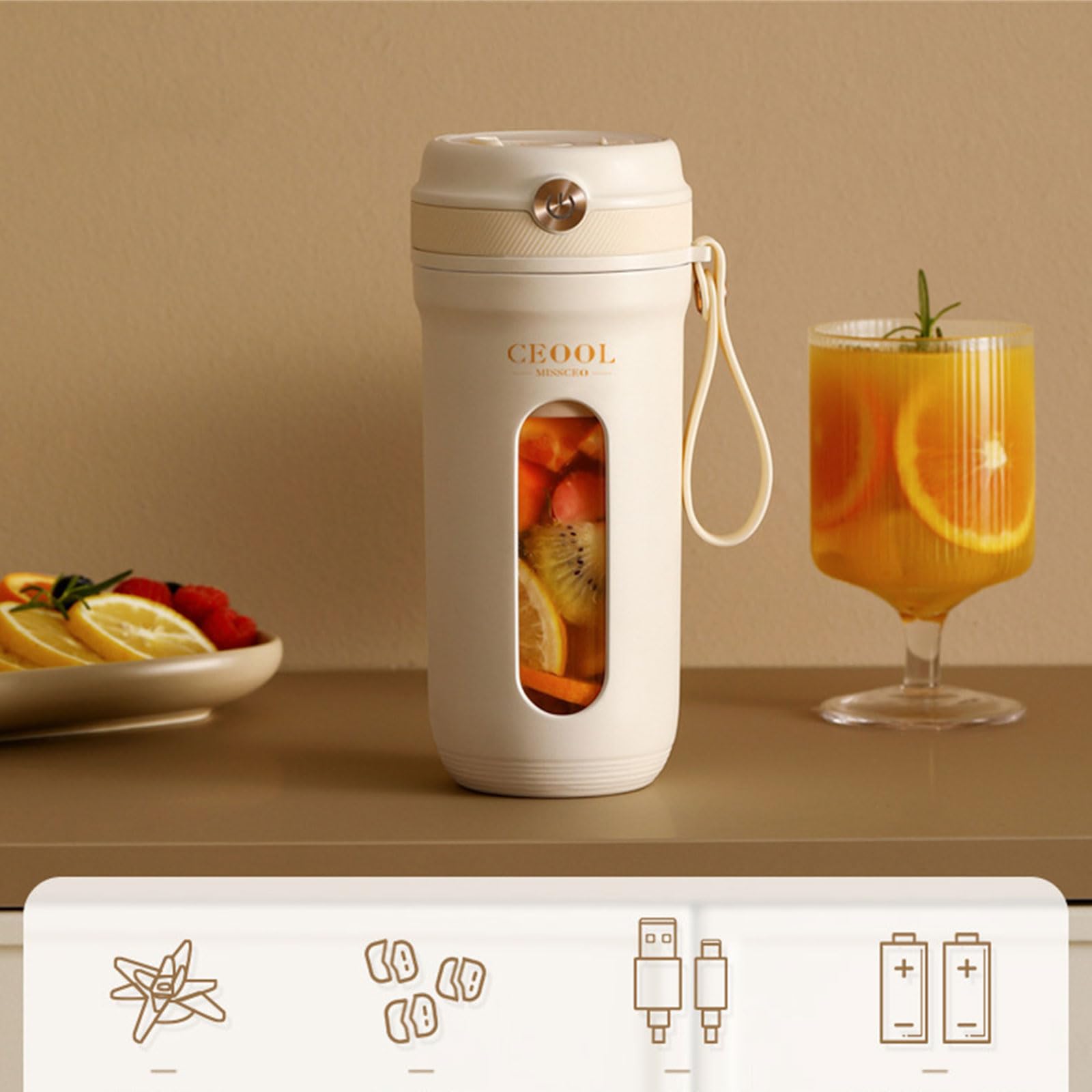 Portable Blender 350ml Personal Size Blender Shakes Blender Blender Cup Rechargeable Cordless Blenders Portable Blender