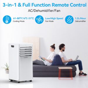 12000 BTU Portable Air Conditioners Cool Up to 550 Sq.Ft,3-in-1 AC Unit with Remote Control/LED Display/Installation Kits & Screwdriver/24Hrs Timer for Home/Office,12000BTU