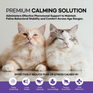 Cat Calming Pheromone Diffuser : Cat Calming Diffuser Advanced for Cat Anxiety Stress - Cat Pheromone Diffuser Reduce Cats Spraying, Fighting & Scratching Relaxuble Calming for All Of Cats 48ml x 2