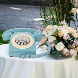 Audio Guest Book Wedding Phone, Wedding Guest Book Alternative with RGB LED Sign and Frame, Record Audio Message Guest Book for Wedding Bridal Shower Baby Shower Anniversary Birthday Party (Blue)