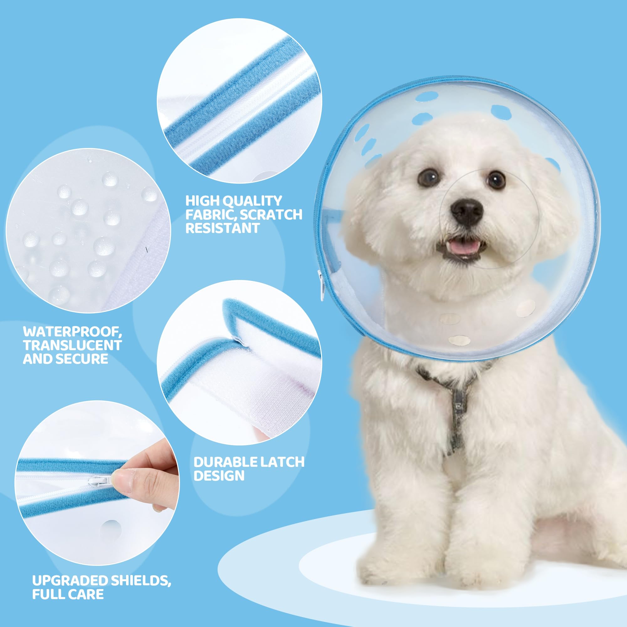 BALAPET Dog Cone Collar,Adjustable Flexible Plastic Cone for Dogs After Surgery,Comfy Pet Recovery Cone for Medium Dogs,Practical Elizabethan Dog Neck Collar for Full Care to Stop Licking Wound