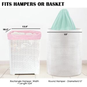 2 Pack Large Mesh Laundry Bag, Heavy Duty Laundry Bags with Drawstring, Laundry Hamper Liner, Machine Washable, for Travel, Storage, Sports, Dorms and Apartment Dwellers, 24 x 36 Inches (Pink+Green)