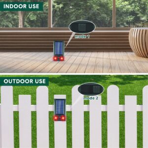 Qualirey 4 Pcs Solar Ultrasonic Animal Repeller Outdoor Mouse Repellent Devices with Strobe Flashing Light Waterproof Solar Animal Repeller for Wolves, Dog, Deer, Yard Garden