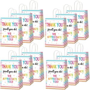 chunnin 12 pcs we appreciate you paper gift bags thank you for all you do goodie bag be thankful to teacher doctor staff treat bag decoration for thank you party favors congratulations supplies