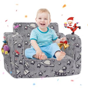 txgdpioneer toddler couch bed, 2 in 1 kids sofa couch fold out, toddler couches that fold out, convertible sofa to lounger for girls and boys