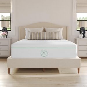 Martha Stewart SleepComplete Full Mattress in a Box, Medium-Firm Triple-Action Cooling Gel Memory Foam Mattress, Removable Coolweave Jacquard Cover, 12", White