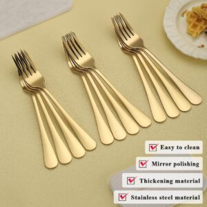 ReaNea Gold Dinner Forks 24 Pieces, Stainless Steel Titanium Gold Plating Table Forks for Home, Restaurant, Wedding, Parties, Events, Daily Use