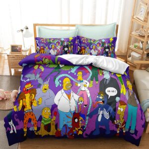 jewoss simpsons 3 piece bedding set printed duvet cover set printed bed comforter cover quilt covers with pillowcases for your own bedroom no quilt(twin), style8