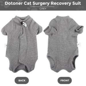 Dotoner Cat Surgery Recovery Suit for Female Male Anti-Licking Pet Surgical Pajamas Long Sleeve Prevent Shedding Cat Spay Recovery Suit&E Collar Alternative Bodysuit for Cats