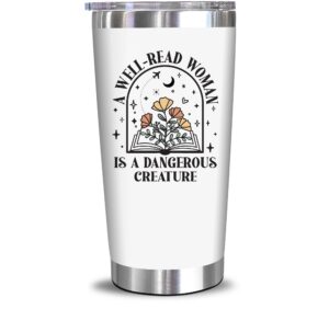 neweleven christmas gifts for book lovers - book lovers gifts for women - bookish gifts for readers, librarians, bookaholics, bookworms - birthday gifts for women, her, best friend – 20 oz tumbler