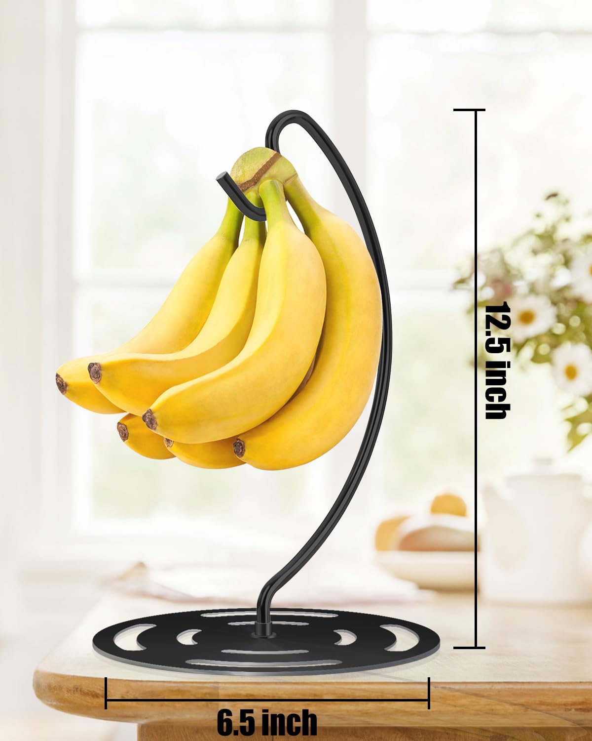 Coopenju Banana Holder Stand Stainless Steel, Modern Banana Tree Hanger with Larger Base & Won't Topple Over, Banana Hanger Rack for Any Kitchen Countertop