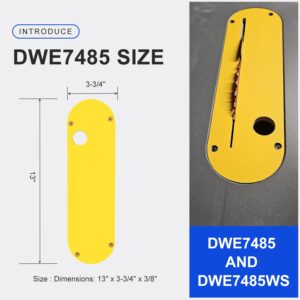 Laofudech Zero Clearance Inserts for DeWalt DWE7485 table saws with Riving Knife Slot Precise Cuts with Easy Height Adjustment 1-Pack