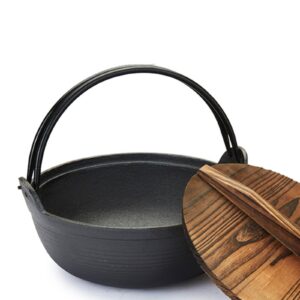 gfhvdc cast iron nabe sukiyaki nabemono hot pot outdoor stove steamer cookware stew pot japanese nabe pot iron pot cast iron cooking pot hiking cookware small hot pot outdoor pot,1.7l