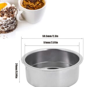 Stainless Steel Coffee Filter,51mm Pressurized Porous Filter, Single Cup Basket Espresso Filter Basket,Stainless Steel Pressurized Mesh Coffee Filters,Coffee Machine Replacement Accessories