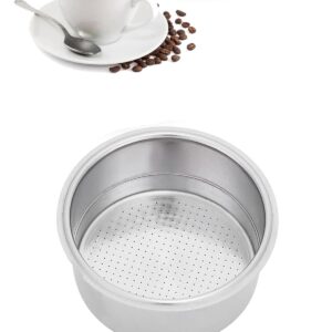 Stainless Steel Coffee Filter,51mm Pressurized Porous Filter, Single Cup Basket Espresso Filter Basket,Stainless Steel Pressurized Mesh Coffee Filters,Coffee Machine Replacement Accessories