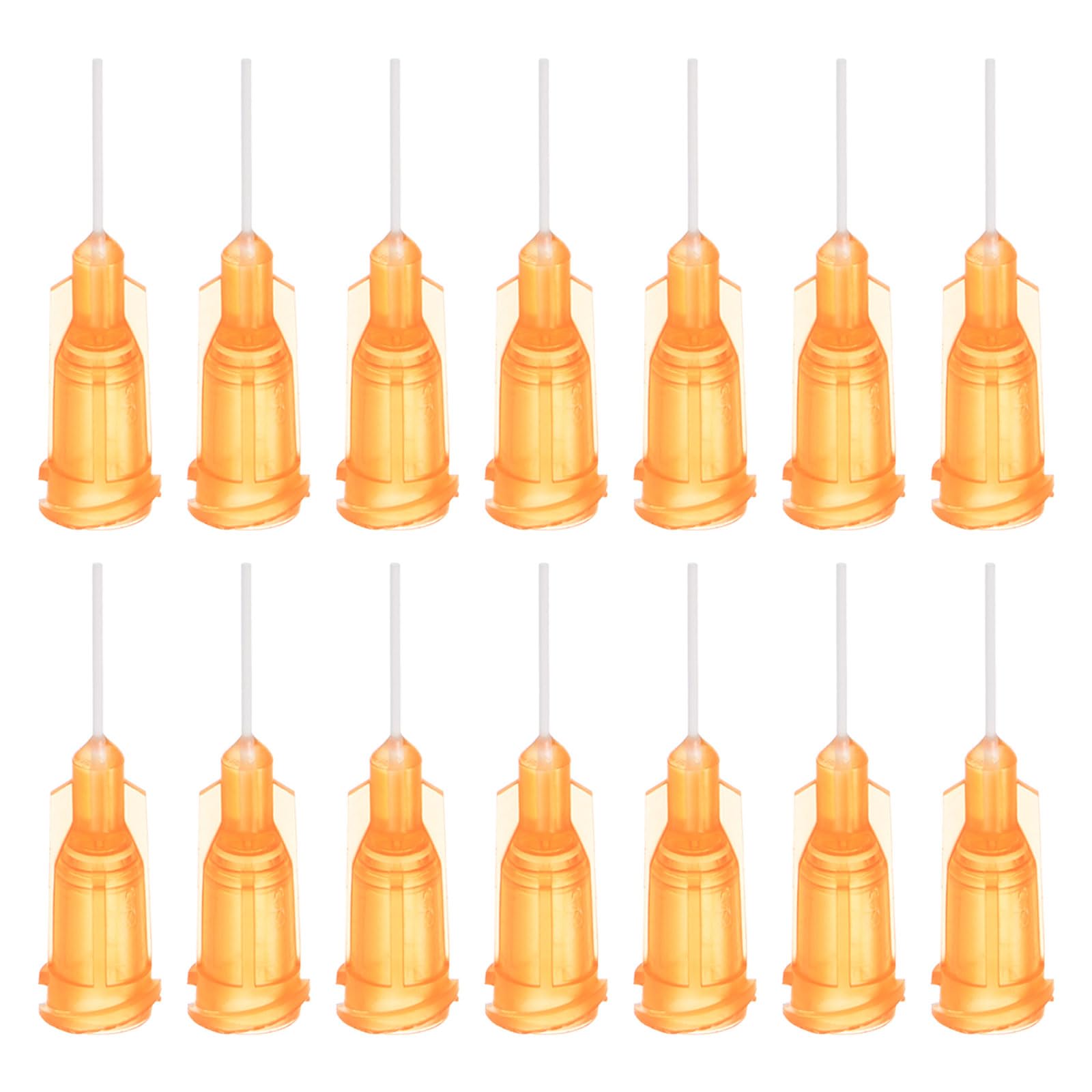 uxcell 50 Pcs 23G Plastic Dispensing Needles, 1/2" PP Glue Needle Tube Blunt Luer Lock Tips with PP Flexible Needle for Liquid Glue Gun, Orange