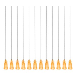 uxcell 20 pcs 25g plastic dispensing needles with luer lock, 4" steel needle tube pp heat-resistant plastic blunt tip for liquid glue gun, orange