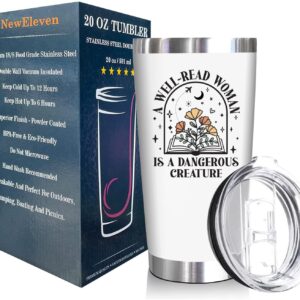 NewEleven Christmas Gifts For Book Lovers - Book Lovers Gifts For Women - Bookish Gifts For Readers, Librarians, Bookaholics, Bookworms - Birthday Gifts For Women, Her, Best Friend – 20 Oz Tumbler