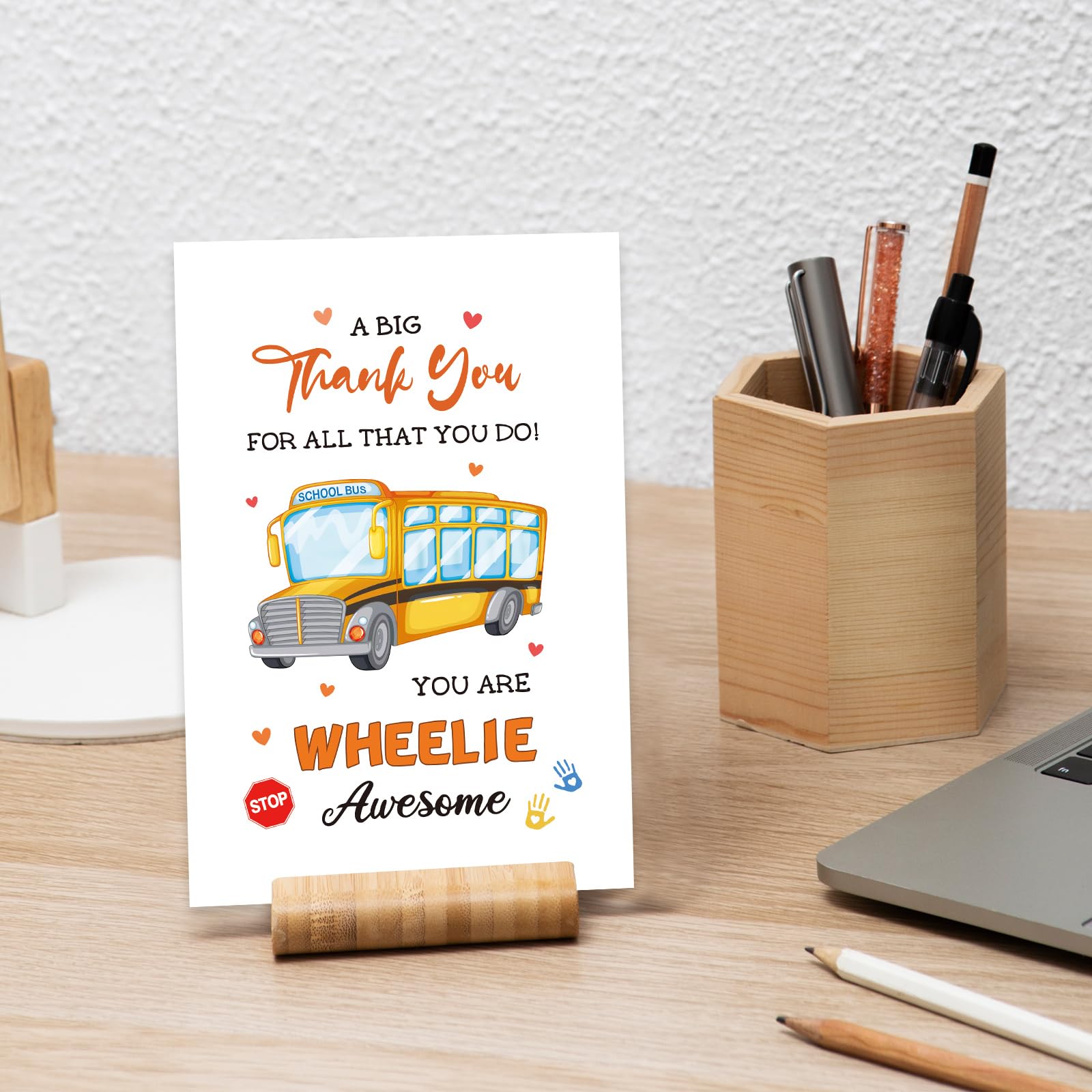 Heyshoo School Bus Driver Thank You Card, School Bus Driver Appreciate Gift, End of Year Gift for Bus Driver, Awesome Bus Driver Retirement Card