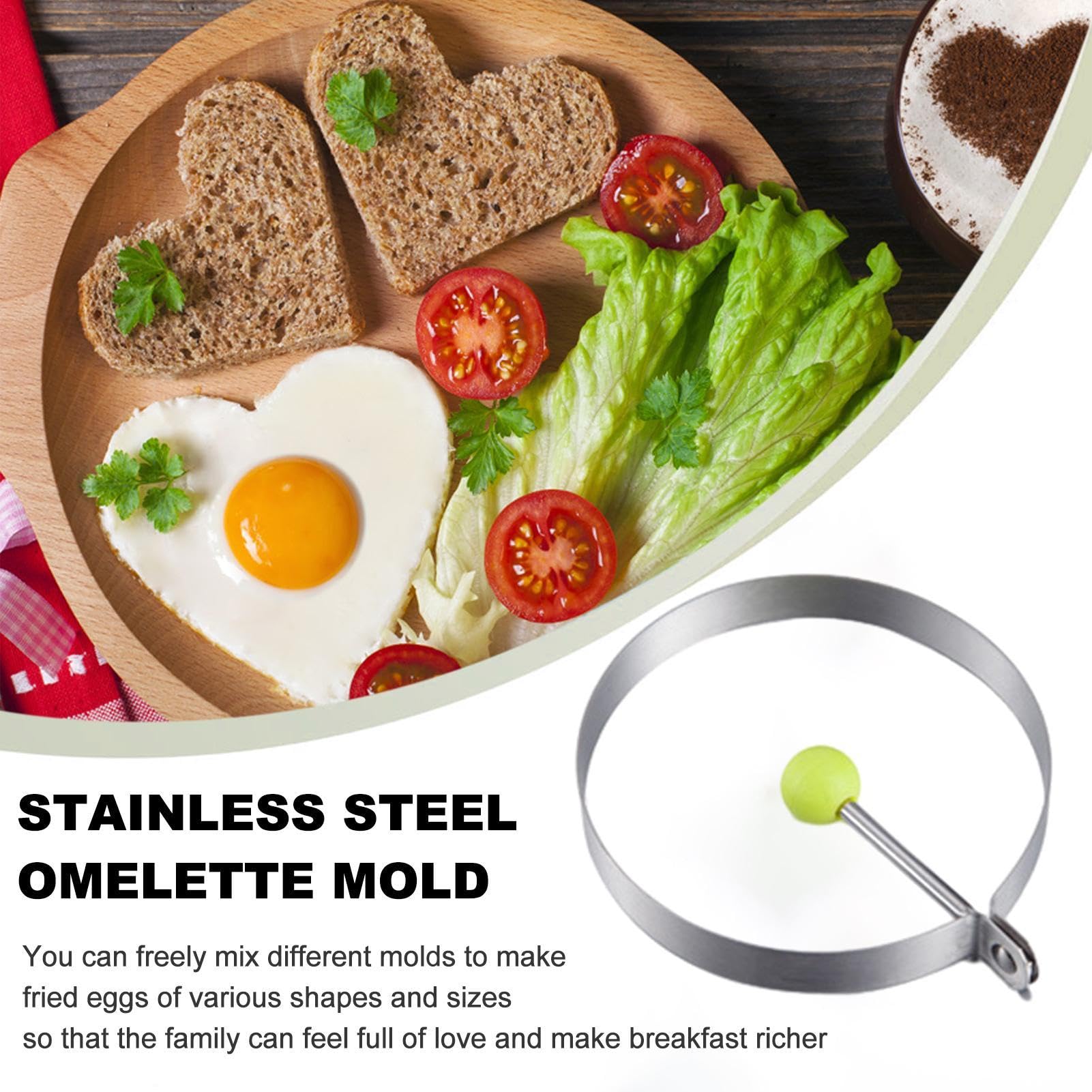 Egg Mold Shaper - Non Stick Pancake Deep Egg | Frying Egg Rings | Mould Cookies Maker Baking Shaper Stainless Steel Kitchen Gadget | Egg Patty Maker Rings For Sandwich Fritters Crumpets