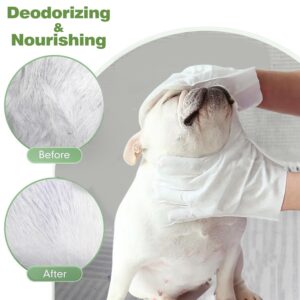 Cleaning Deodorizing Wipes for Dogs and Cats - Pet Grooming Gloves for Nourishing Fur - No Rinse Bathing Wipes for Daily Care and Traveling - Dog Washing Gloves for Paws, Fur and Butt - 10 PCS