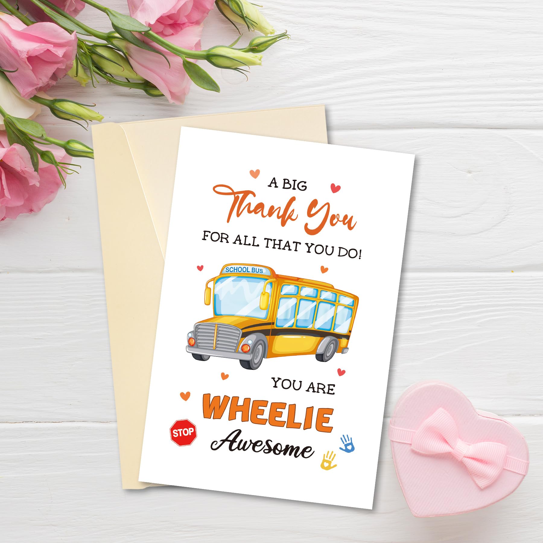 Heyshoo School Bus Driver Thank You Card, School Bus Driver Appreciate Gift, End of Year Gift for Bus Driver, Awesome Bus Driver Retirement Card