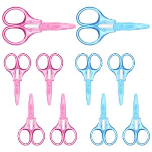 10pcs detail mini craft scissors set stainless steel scissors with protective cover sewing small scissors colorful travel scissors for crafting facial hair trimming travel school diy projects