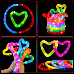 12 pcs Light Up Glow Sticks, Party Favors for Kids 4-8 8-12 Pop Tubes Glow in The Dark Party Supplies Goodie Bag Birthday Party Gifts Students Prizes Halloween Xmas Stocking Stuffers