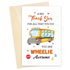 heyshoo school bus driver thank you card, school bus driver appreciate gift, end of year gift for bus driver, awesome bus driver retirement card