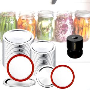 48pcs mason jar lids for wide and regular mouth jars, no date reminder, compatible with electric vacuum sealers, vacuum seal mason jar lids only