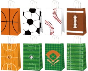 chunnin 16pcs sports party gift bags sports birthday party decorations sport theme party candy treat bags football basketball soccer baseball party goodie bags for kids birthday party favor supplies