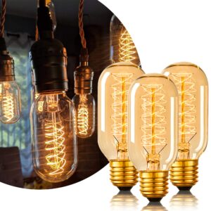 Figame T45 Retro Edison Light Bulb 60w 6 Pack, 120v, E26 Base Dimmable, Incandescent Bulb, 2200k Amber Warm Yellow, Antique for Home Lighting Decoration, Suitable for Home and Office Lighting