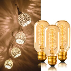 Figame T45 Retro Edison Light Bulb 60w 6 Pack, 120v, E26 Base Dimmable, Incandescent Bulb, 2200k Amber Warm Yellow, Antique for Home Lighting Decoration, Suitable for Home and Office Lighting