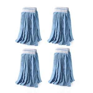 eyliden 4 pack commercial mop head replacement, heavy duty tube microfiber mops for floor cleaning, universal looped end absorbent mop head refills for home, industrial school (43oz)