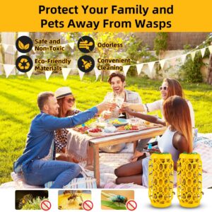 Jahy2Tech 2 Pcs Wasp Trap,Carpenter Bee Trap,Wasp Traps Outdoor Hanging,Yellow Jacket Trap Wasp Killer Insect Catcher, Reusable Wasp Deterrent Outdoor Sticky Bug Board Bee Traps Catcher Wasp Repellent