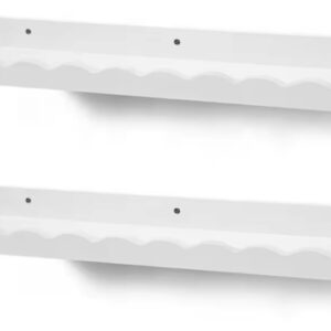 Generic Set of 2 - White Floating Shelves, Picture Ledge Shelf for Wall Decor and Storage - Perfect for Books, Photo Frames, Kitchen Spice Rack, Natural Wood, FT052024