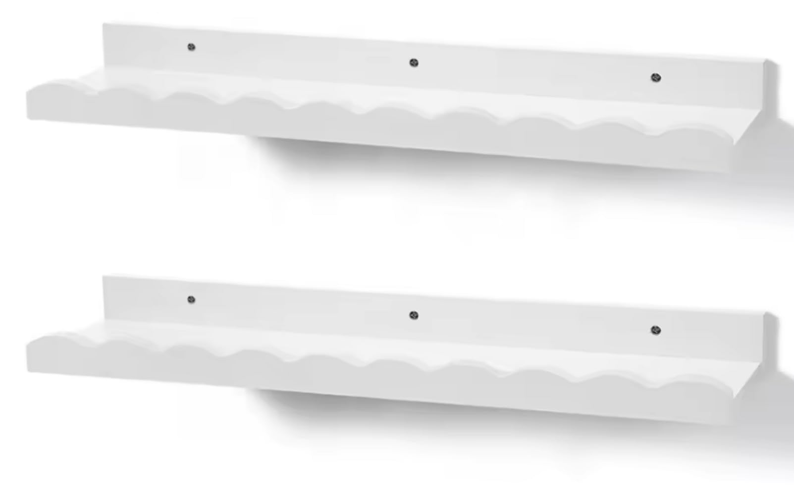 Generic Set of 2 - White Floating Shelves, Picture Ledge Shelf for Wall Decor and Storage - Perfect for Books, Photo Frames, Kitchen Spice Rack, Natural Wood, FT052024