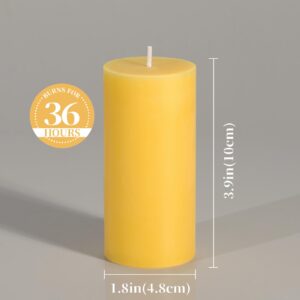 3 Packs Natural Beeswax Pillar Candles, 100% Pure Beeswax Candles with 35 Hours Burn Time, Smokeless & Dripless Bees Wax Candles for Home Decor, Prayer, Christmas Party(2x4 inch)