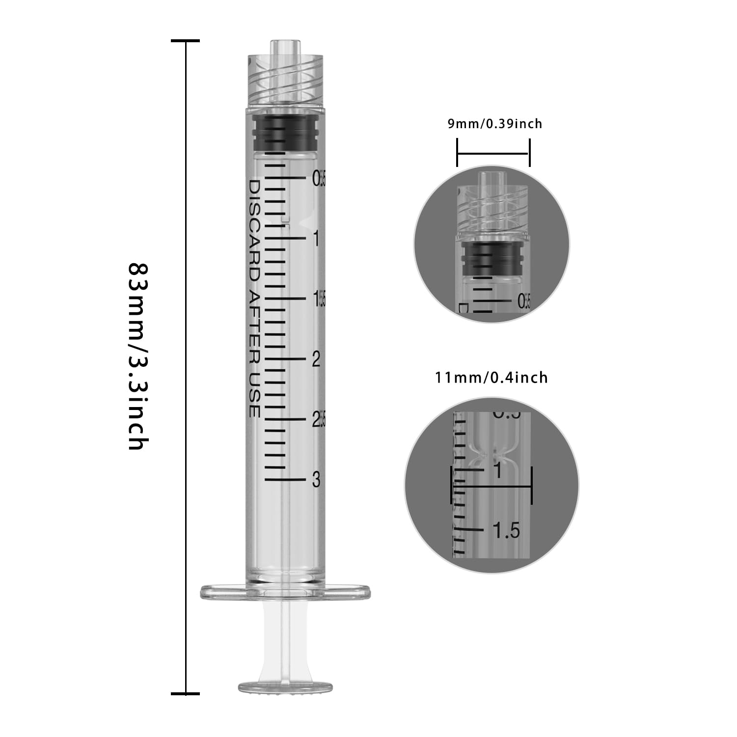 3ml Disposable Syringe with 25Ga 1 Inch Needle,30 PCS Luer Lock Industrial Dispensing Accessories,Individually Wrapped